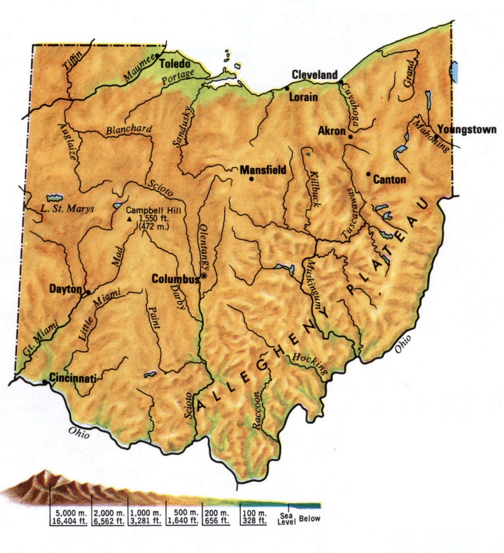 Elevation Map Akron Ohio NYS Contours | Gis