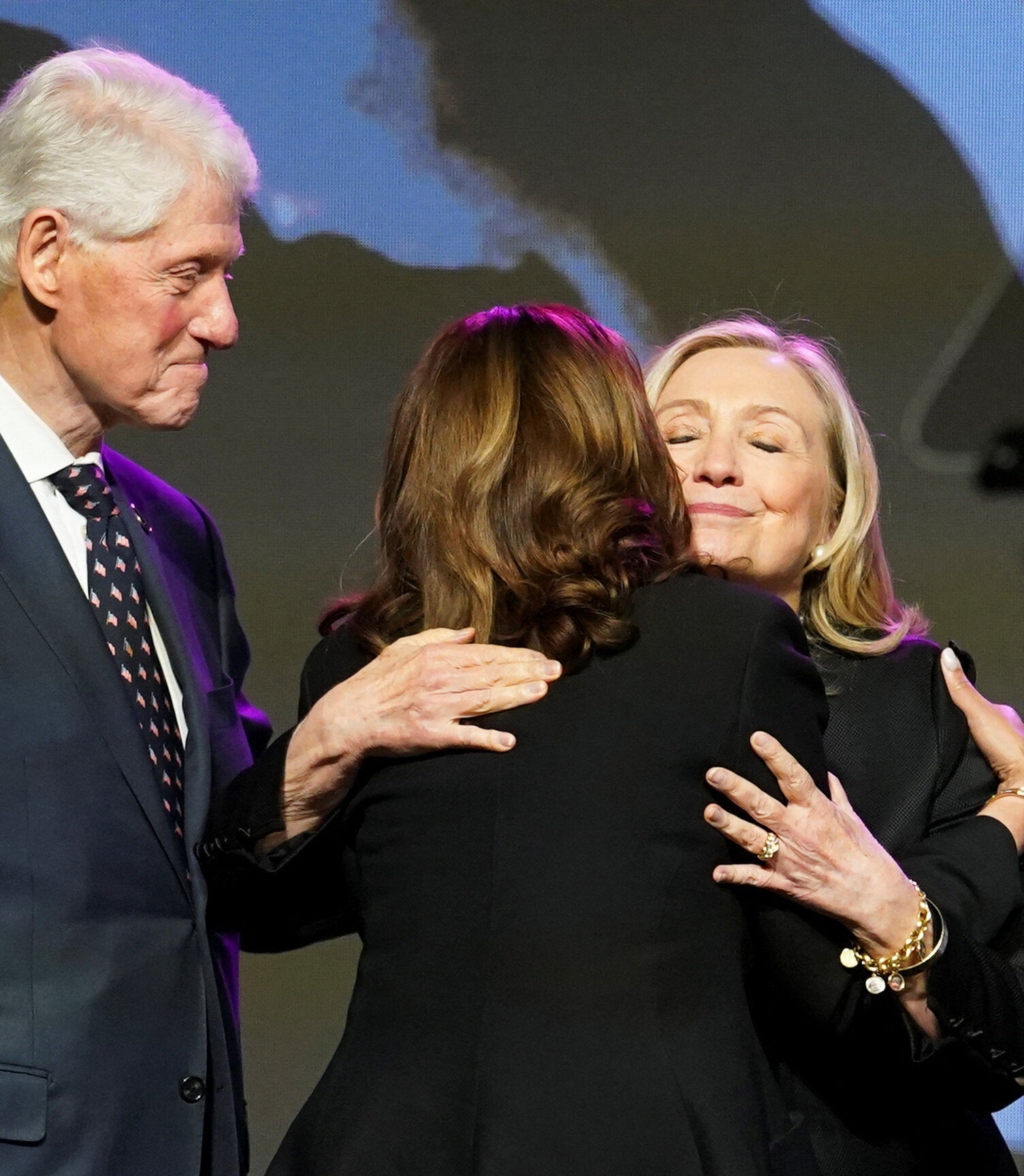 Kamala Bill Hillary Clinton Hug Glossy Poster Picture Photo Print Bann ...