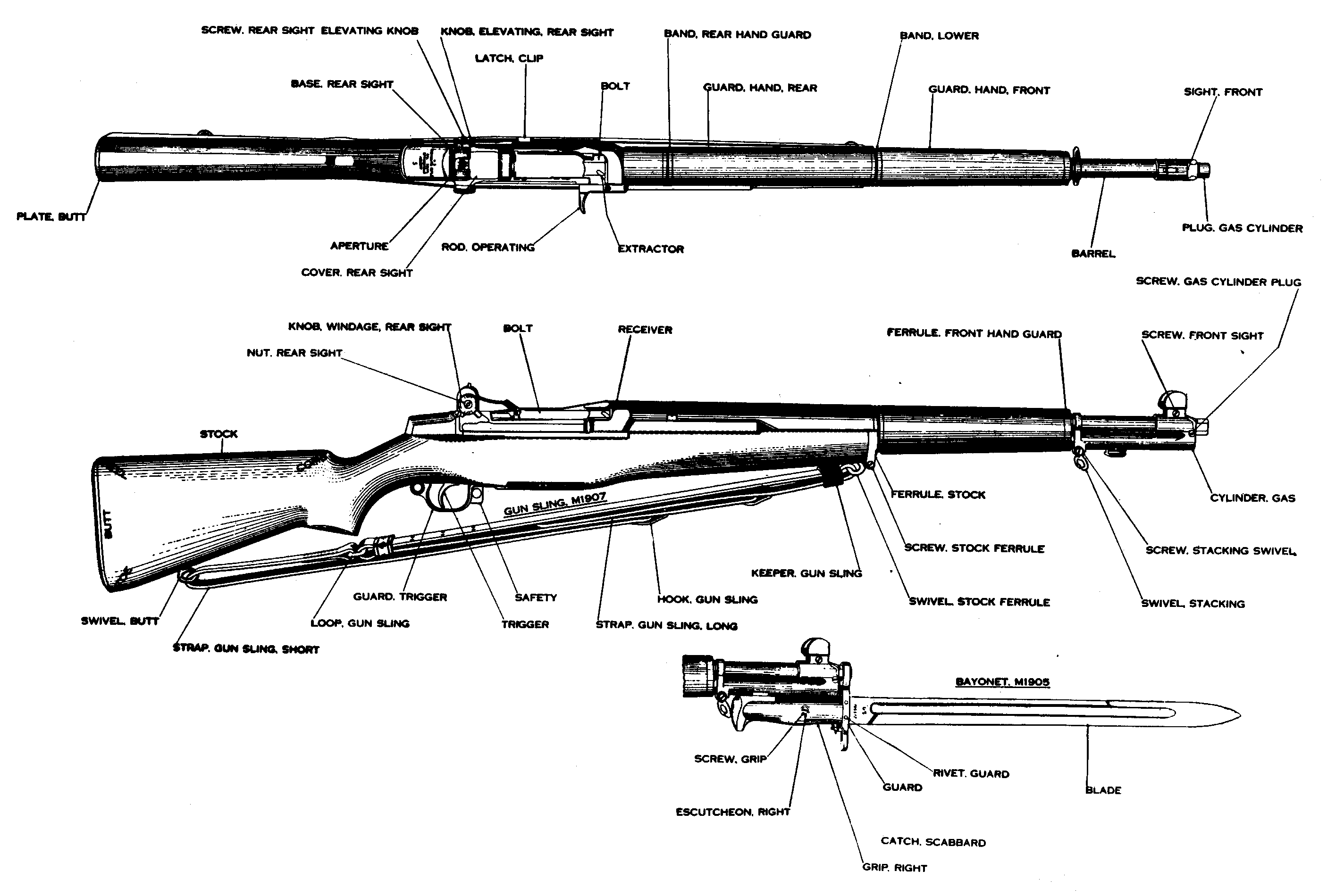 M1 Garand Rifle Gun Parts Glossy Poster Picture Photo Print Banner Con ...