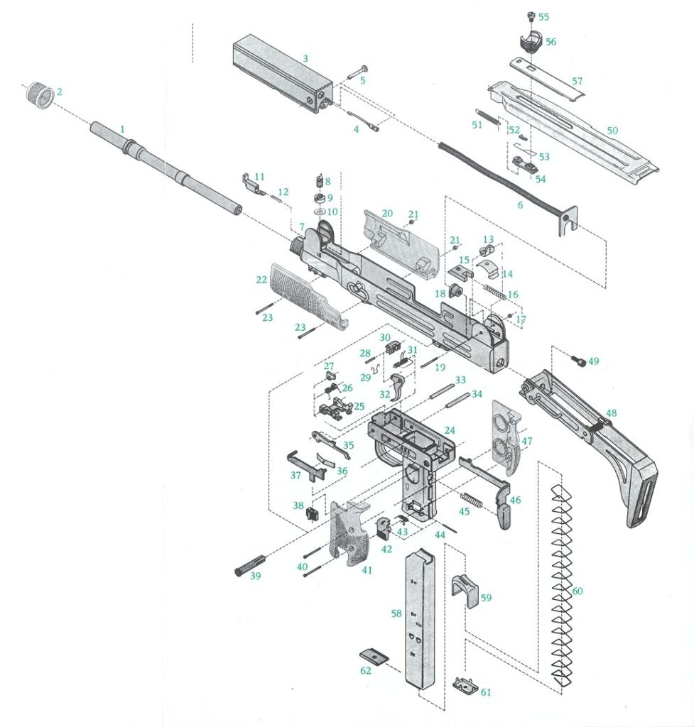 Uzi Gun Parts Schematic Diagram Glossy Poster Picture Photo Print Bann
