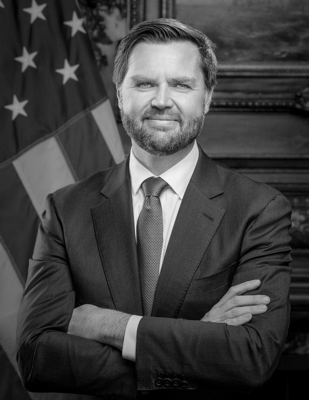 JD Vance Portrait Black & White GLOSSY POSTER PICTURE PHOTO PRINT BANN ...