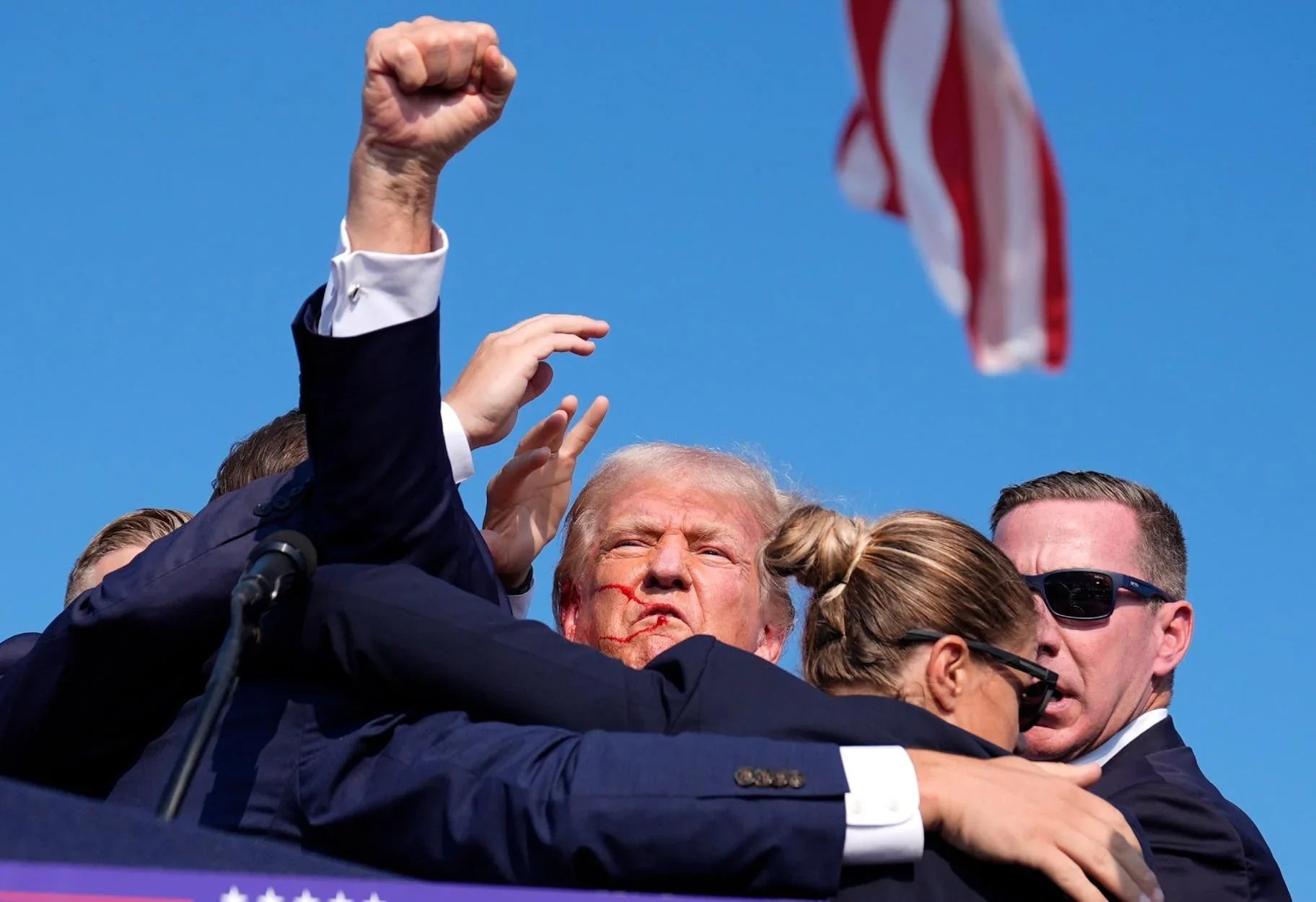 DONALD TRUMP FIST PUMP AFTER SHOT GLOSSY POSTER PICTURE PHOTO PRINT BA ...