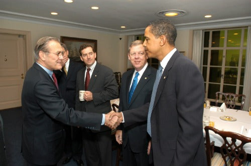 Donald Rumsfeld Barack Obama Glossy Poster Picture Banner Print Photo ...